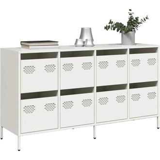 vidaXL Buffet blanc 135x39x73,5 cm acier lamin&eacute; &agrave; froid - Vidaxl