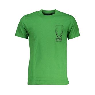 Cavalli Gr&uuml;nes T-Shirt mit Rundhalsausschnitt und Logo - - Tops - Herren - Gr&uuml;n - 2XL