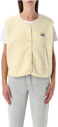 American Vintage Femme, Vestes, Beige, Taille: 40/42 FR Gilet en peau lain&eacute;e &eacute;cru Aw25