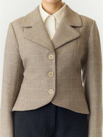 Y.A.S Kurzjacke YASTHELA LS WOOL BLEND SHORT JACKET NOOS Materialmix mit Wolle