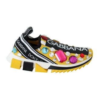 Dolce & Gabbana Gelbe Sorrento Kristall Sneakers - - Shoes - Damen - Mehrfarbig - 36 EU