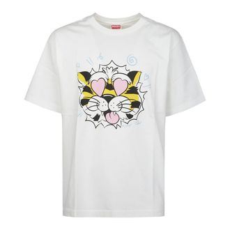 Kenzo Homme, Tops, Blanc, Taille: L T-shirt Oversize Wild Tiger