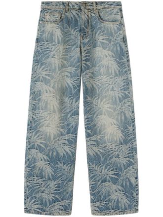 Palm Angels jean Palms &agrave; coupe ample - Bleu
