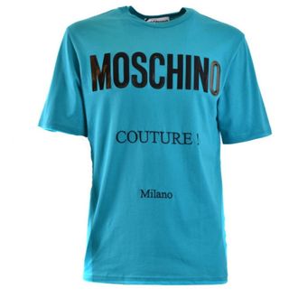 Moschino Couture - Gr&uuml;nes T-shirt Mit Gl&auml;nzendem Logo