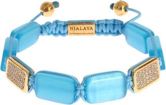 Nialaya Femme, Accessoires, Bleu, Taille: L Bracelet Pierre Bleue Or