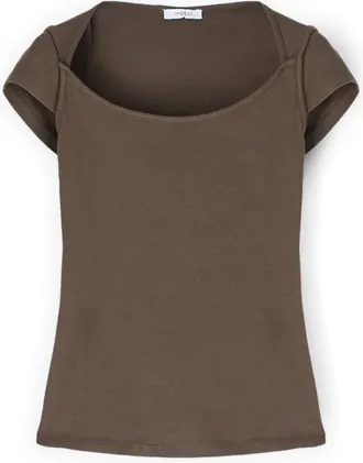 Motivi Boat-Neck T-Shirt - - Tops - Damen - Braun - M