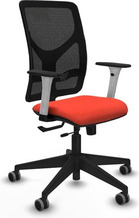 Piqueras y Crespo B&uuml;rostuhl mit hoher R&uuml;ckenlehne, mit wei&szlig;en und schwarzen Armlehnen, h&ouml;henverstellbare Lendenwirbelst&uuml;tze, ausgestattet mit Syncro/Traslack. Schwarz/D