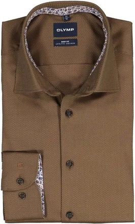 Olymp Herren Hemden braun Baumwoll-Stretch
