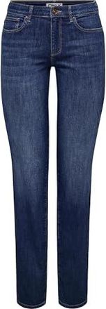 Only Onlann Mid Straight DNM Soo615 Noos, Bleu foncé Denim, XL / 32L Femmes