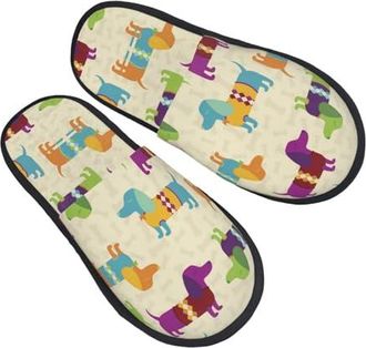 Generic Teckel Unisexe Slippers Chaud Chaussures De Maison Antid&eacute;rapantes Chaussons Pour Maison Hiver Automne M