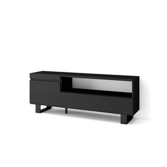 Skraut Home | TV-Schrank, Lowboard | f&uuml;r Wohnzimmer und Esszimmer | 150x57x35cm | F&uuml;r TV-Ger&auml;te bis zu 65 | Industriedesign | Moderner Stil | Schwarz