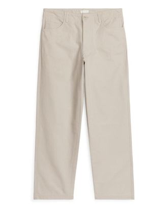 Arket Gerade Geschnittene Chino Aus Baumwolle -Grau