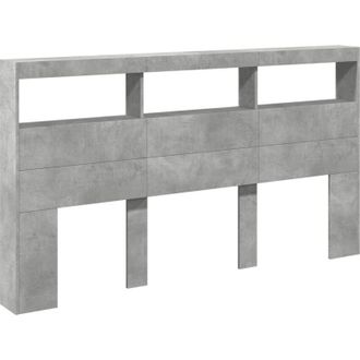 vidaXL LED-Kopfteil mit Ablage Betongrau 180x17x102 cm Vidaxl