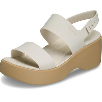 Crocs Womens Brooklyn Sky Sandal Heeled, Frapp&eacute;/Cashew, 38 EU, Frapp&eacute; Cashew, 37/38 EU