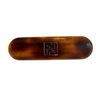 Fendi Barrette Pre-owned avec logo Double F - Femme - Pre-owned - Brun - Taille: ONE Size