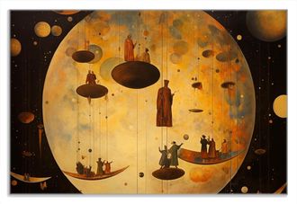 Wallario Frühstücksbrettchen aus Glas, Glasunterlage, Glasbrettchen Mondtheater, Größe 20 x 30 cm, Sicherheitsglas