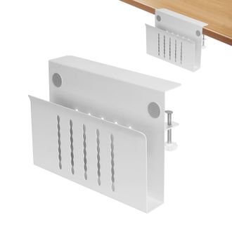 Generic Seitlicher Laptop-Halter f&uuml;r den Schreibtisch, seitlicher Schreibtisch-Organizer,Metallklammer am | Kein Bohren, schwebender Laptopst&auml;nder, Klemme unt