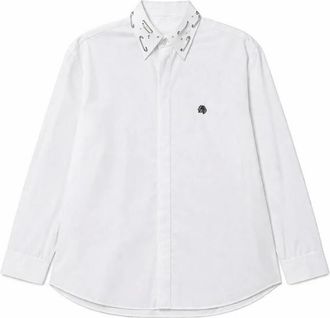 John Richmond Homme, Chemises, Blanc, Taille: 2XL Chemise avec d&eacute;tails d&eacute;coratifs au col