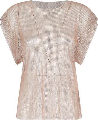 Alberta Ferretti Femme, Blouses et Chemises, Rose, Taille: 40 FR Micro Rhinestone Top