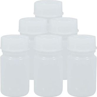 mikken Art Viva-Haushaltswaren Gabriele Hesse e.K. 6 x Apothekerdose 50 ml mit Schraubverschluss, Apothekerflasche, Laborflasche aus Kunststoff (PE-LD), BPA frei