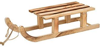 Matches 21 Matches21 Luge en bois pour d&eacute;coration de No&euml;l ou dhiver Marron Mini tra&icirc;neau 1 pi&egrave;ce 42 cm