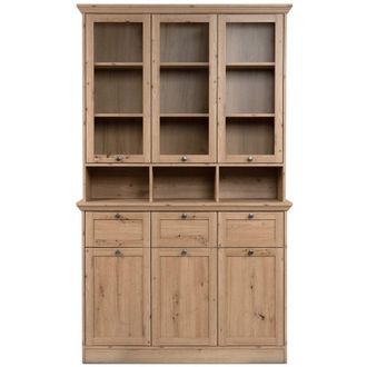 Calicosy Calicosy - Buffet vaisselier 6 portes 3 tiroirs 120x40x200 cm d&eacute;cor ch&ecirc;ne - timby