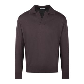 Paolo Pecora Slim Fit Baumwollstrick Poloshirt - - Tops - Herren - Braun - S