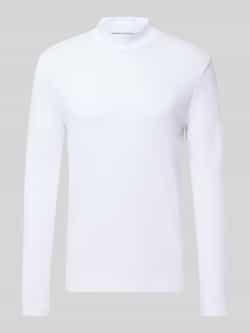Christian Berg Regular Fit Longsleeve aus reiner Baumwolle mit Stehkragen