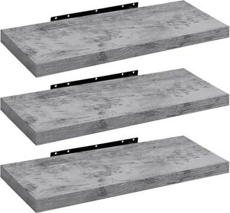 Woltu &Eacute;tag&egrave;re Murale, &Eacute;tag&egrave;re Suspendue, &Eacute;tag&egrave;re Flottante en MDF, Lot de 3, pour Salon, Cuisine, Chambre, Salle de Bain etc RG9368grei-3