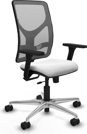 Piqueras y Crespo Schreibtischstuhl mit 3D-Armlehnen, h&ouml;henverstellbare Lendenwirbelst&uuml;tze, ausgestattet mit Syncro/Traslack und Schneideschaum, Grau/Wei&szlig;