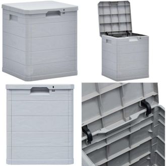 vidaXL Garten-Aufbewahrungsbox 90 l Hellgrau - Gartenbox - Aufbewahrungsbox - Gartenschuppen - Outdoor Box - Werkzeugkasten - Home & Living