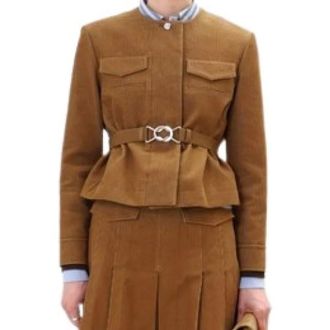 Tory Burch Veste en velours c&ocirc;tel&eacute; - Femme - Vestes - Brun - Taille: 36 FR