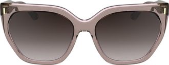 Calvin Klein Womens Sunglasses CK24535S - Nude with Gradient Brown Rose Lens