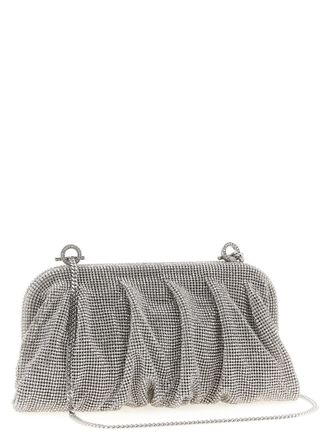 Benedetta Bruzziches Crystal-Studded Mesh Clutch - Silver