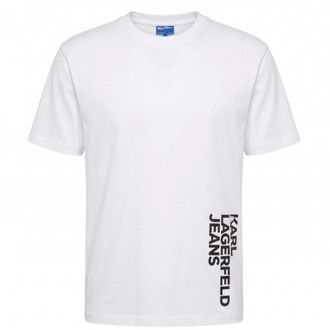 Karl Lagerfeld Homme, Tops, Blanc, Taille: XL Reg Vertical Logo T-Shirt