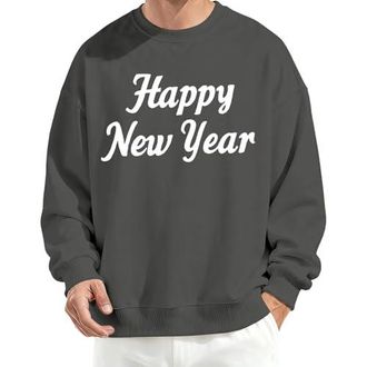 Generic Sweat-shirt pour le r&eacute;veillon du Nouvel An - Col rond - Sweat graphique d&eacute;contract&eacute; pour homme - Hauts de vacances pour voyage, quotidien, streetwear,