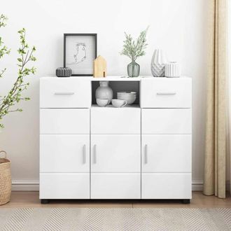 vidaXL Vidaxl - Credenza Con Porta Bianco 88.5 X 30.5 X 73 Cm Legno Multistrato