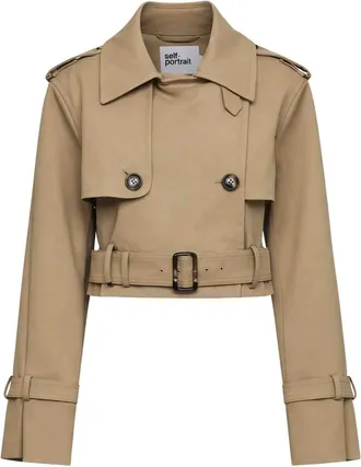 Self Portrait Femme, Vestes, Beige, Taille: 40 FR Light Vestes