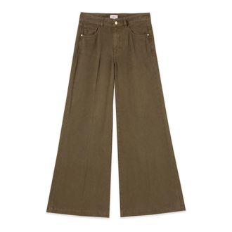 Oltre Palazzo-Hose aus Lyocell - - Trousers - Damen - Gr&uuml;n - 2XL