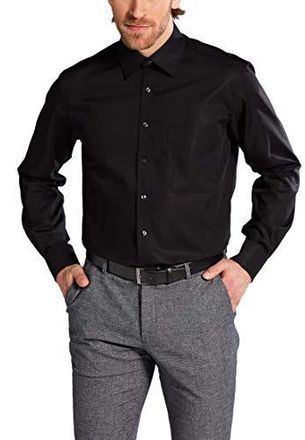 Eterna Homme Chemise Unie en Popeline Comfort FIT 1/1 Noir 47_H_1/1