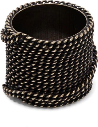Dries Van Noten Homme, Accessoires, Brun, Taille: S Bague Large avec Cha&icirc;ne Torsad&eacute;e