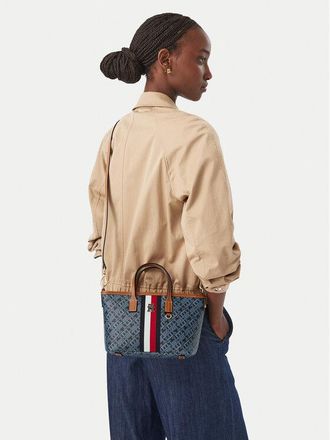Tommy Hilfiger Handtasche Th Monoplay Mini Tote Corp AW0AW19177 Dunkelblau