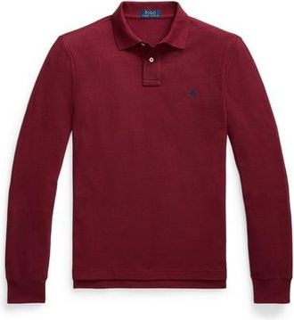 Polo Ralph Lauren Polo slim &agrave; manches longues en maille piqu&eacute; de coton