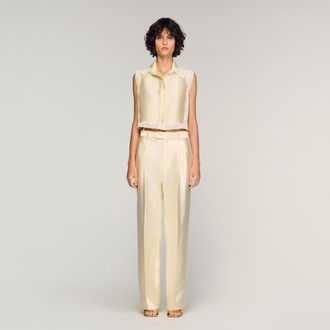 Sandro Pantalon satin&eacute;