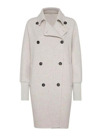 Brunello Cucinelli Manteau Court - Blanc