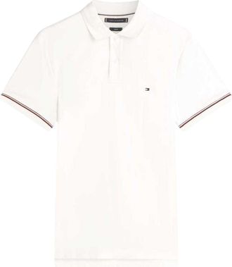 Tommy Hilfiger Liquidtip Poloshirt f&uuml;r Herren, Mit Kragen, kurz&auml;rmlig (Ecru)