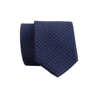 Bexley Cravate Soie Motif Carr&eacute; - Cravate homme marine et marron