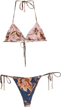 Zimmermann Femme, Maillots de bain, Multicolore, Taille: 38 FR Aster Spliced Tri Bikini