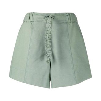 Ganni Gr&uuml;ne l&auml;ssige Baumwollshorts - - Shorts - Damen - Gr&uuml;n - L