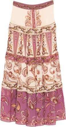 Farm Rio paisley tiered maxi skirt - Violett